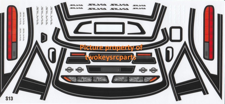 TAKA Carhouse Sticker Set for Nissan Silvia S13 1:10th scale RC drift ...
