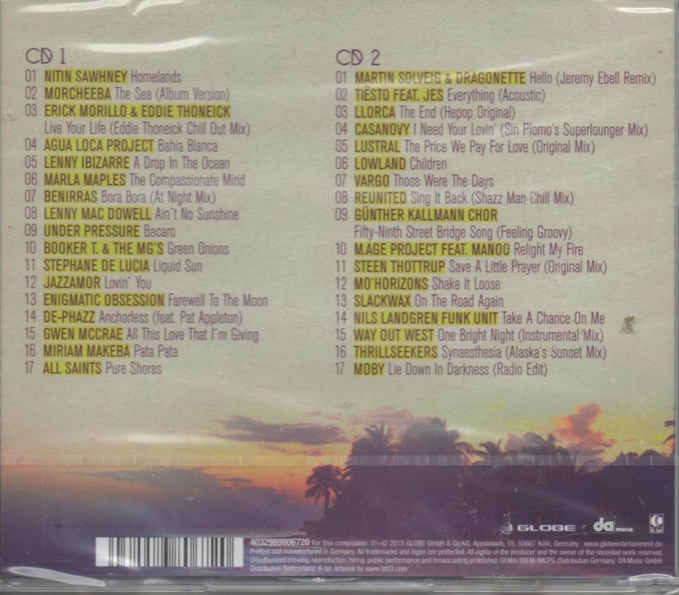 Chillout Vibes Summer 2015 NEU 2CDs Morcheeba Tiesto Moby Miriam Makeba ...
