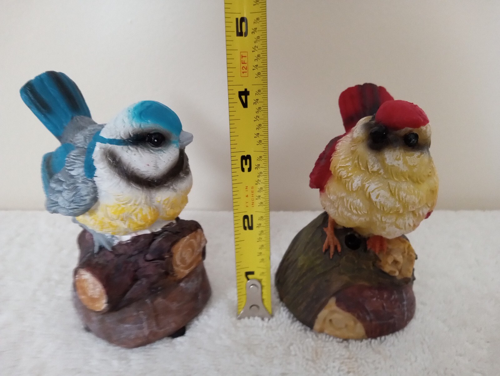 2 Singing Bird On Stump Motion Activated With Lights Bluebird Cardinal ...