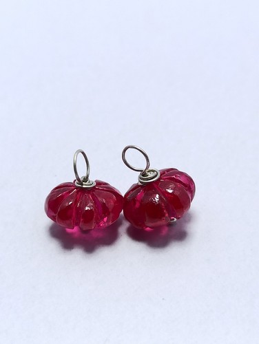 Ruby Corundum Smooth Pendant Pumpkin 2 Pies Beads 8.60 Carat Gemstone ...
