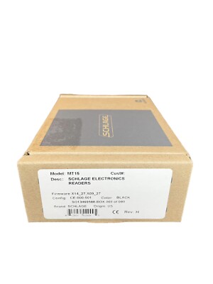 Schlage MT15 Single Gang Reader - Black 43156369775| eBay