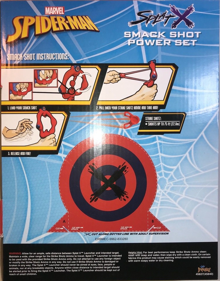 Marvel Spider-man Smack-Shot Power Set Splat X Red | eBay