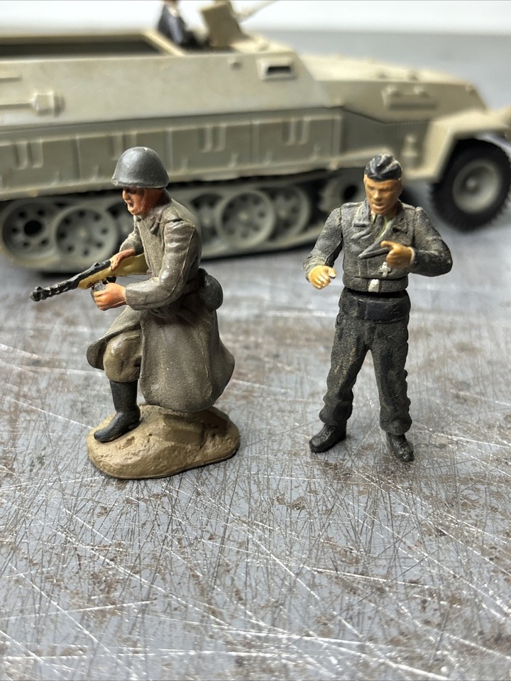 Hanomag German Half Track Vehicle Tank 1/32 Scale Unbranded W/ 3 ...