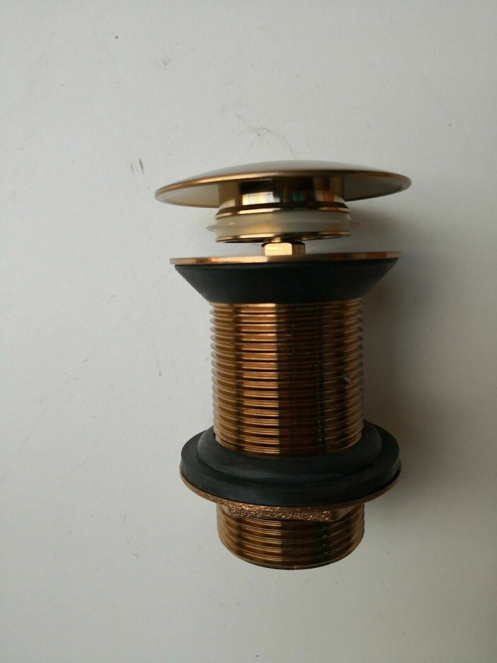 Brushed Copper 32mm Pop Up Overflow Waste Basin Vanity Sink Push Plug ...