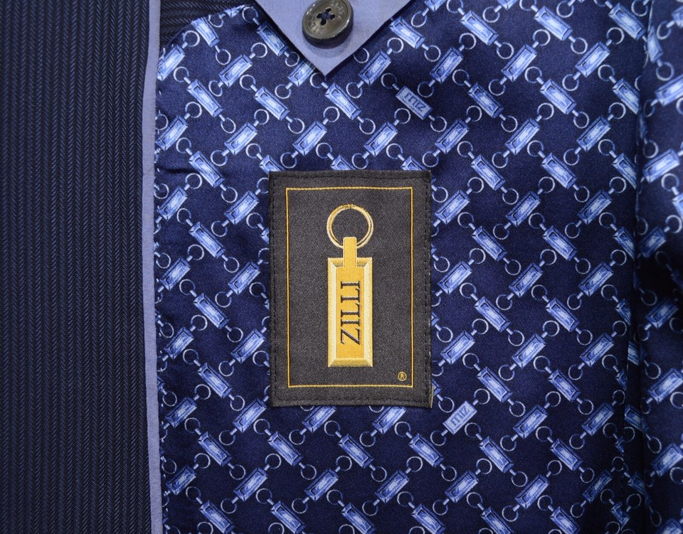 RRP5200$ Men's ZILLI Suit 40US/UK 50IT Blue Striped 100% Wool Luxury ...