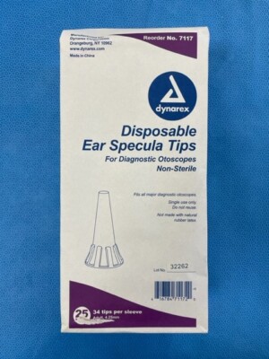 Dynarex Adult Ear Specula Tips 4.25mm fit Welch Allyn Otoscope Heads ...