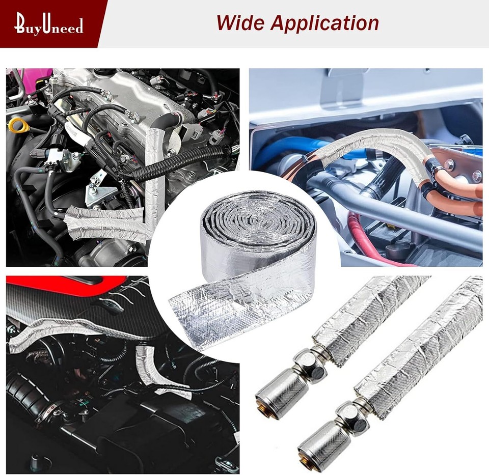 1" Aluminized Heat Sheath Heat Wrap Wire Shield Fire Sleeve Spark Plug ...