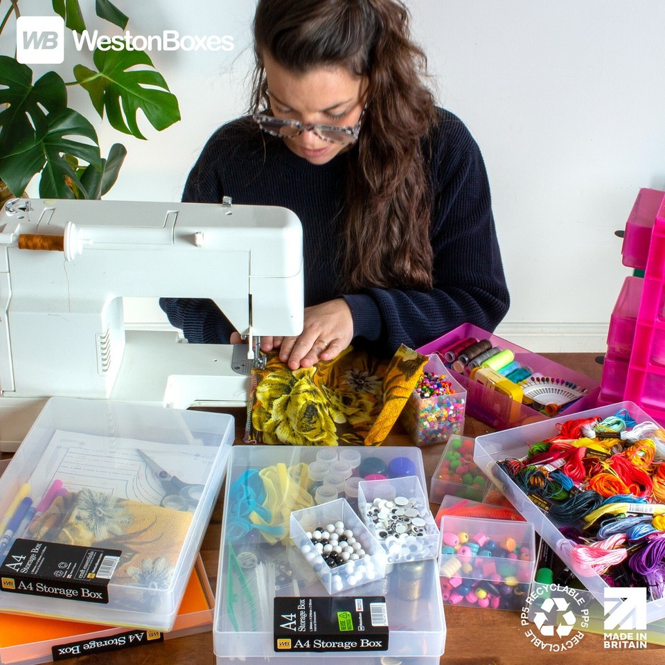 WestonBoxes A4 Craft Storage Boxes for Paper, Card & Stationery, Pack ...