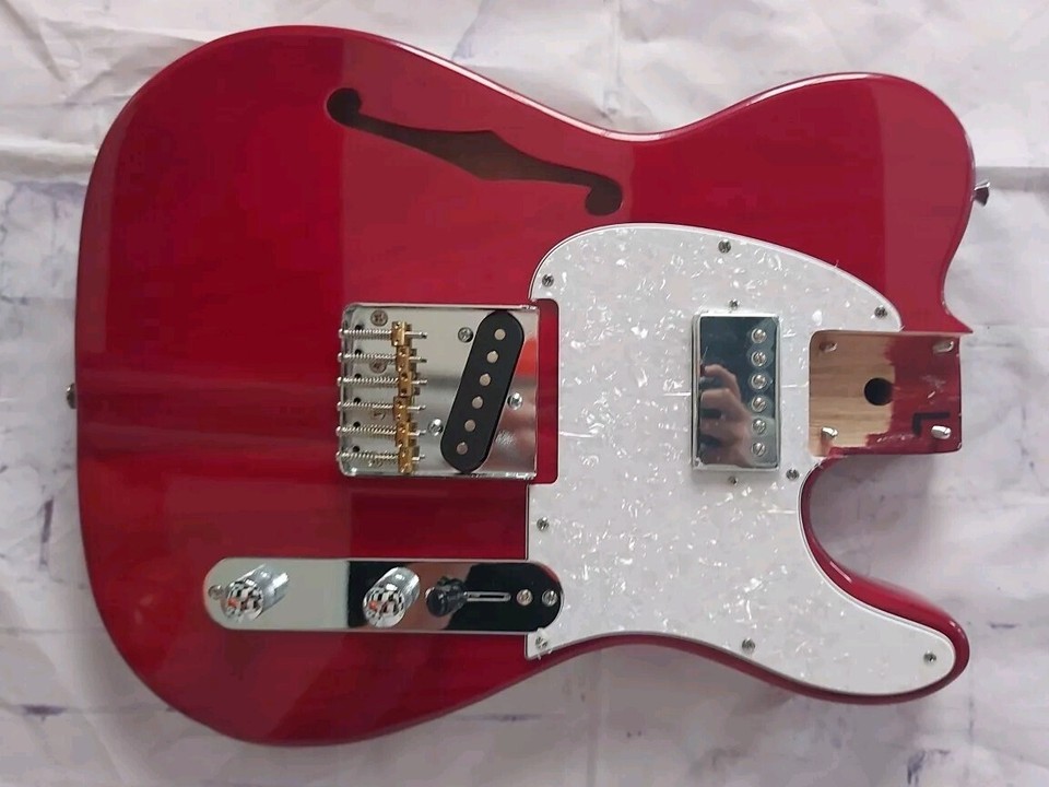 NEW LOADED Thinline TELE BODY Telecaster CANDY APPLE RED WHT PEARL ...