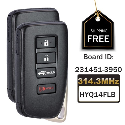 2X Smart Remote Key for Lexus RX350 RX350L RX450h NX300 NX300h HYQ14FLB ...