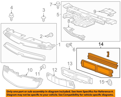 GM OEM 06-14 Aveo,Cruze Front Bumper Grille Grille Components-Shutter ...
