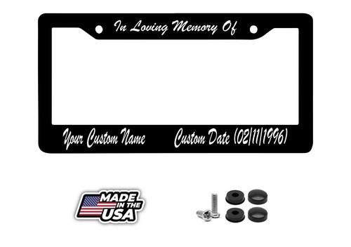 In loving Memory Custom License Plate Frame Personalized | eBay