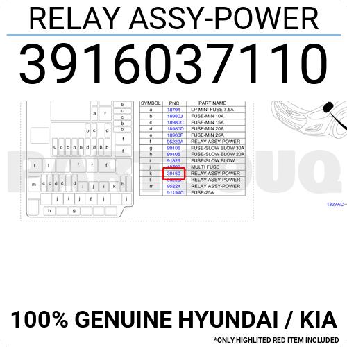 3916037110 Genuine Hyundai / KIA RELAY ASSY-POWER | eBay