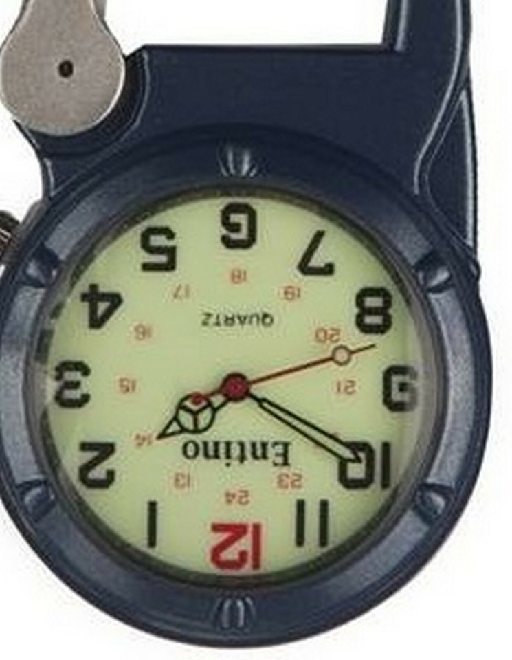 Entino Brand Silver Clip on Blue Carabiner Sturdy FOB Watch Military ...