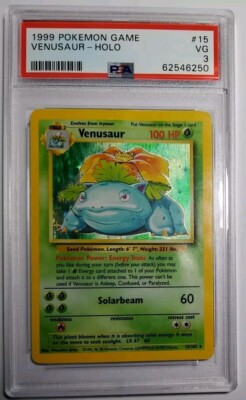 Pokémon TCG Venusaur Base Set 15/102 Holo Unlimited Holo Rare PSA 3 | eBay