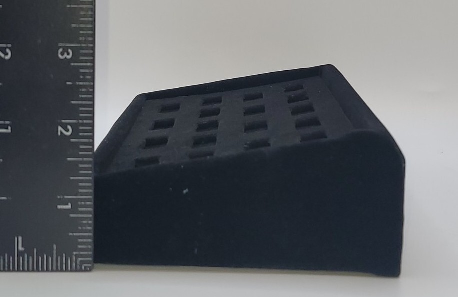 Slanted Individual Slot Black Velvet Ring Display Tray • Holds 18 Rings ...