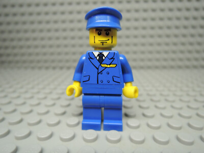 Lego Figur Town Pilot blaue Jacke mit Sticker PLN178s Set 40146 RAR ...