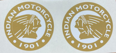 6" dia. Indian Motorcycle GOLD Chief Logo Sticker / Decal Set of 2 | eBay