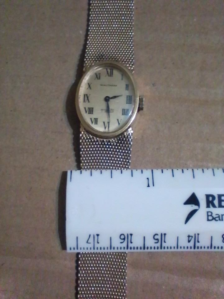 Vintage Women Gold Tone Waltham Wind-Up Wrist Watch SWISS-USED-Working ...