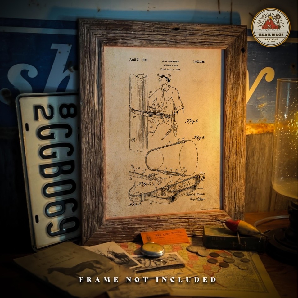 Power Lineman Patent Print Cable Rigger Journeyman School Office Wall ...