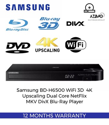Samsung BD-H6500 WiFi 3D 4K Upscaling Dual Core NetFlix MKV DivX Blu ...