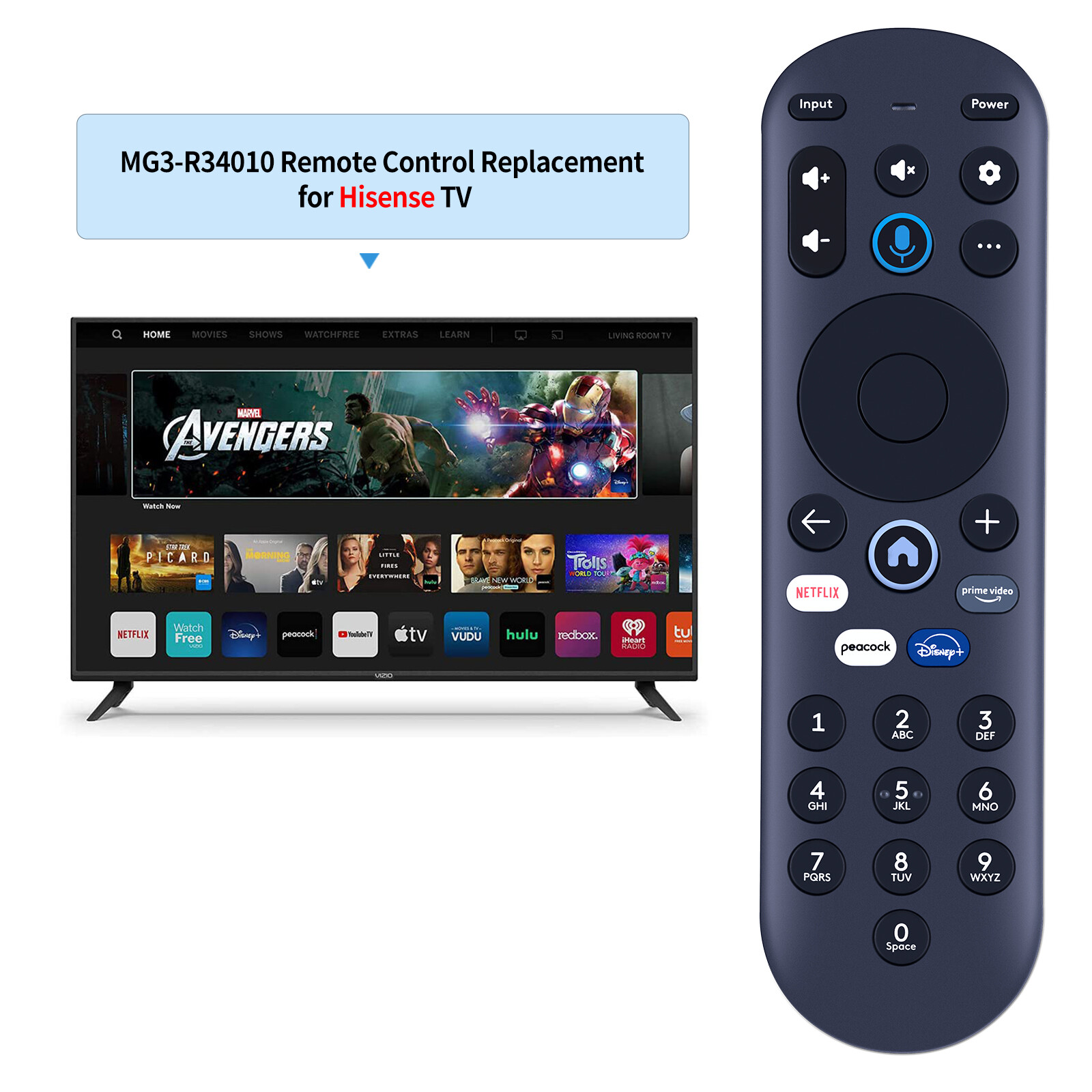 For Hisense X Voice Bluetooth MG3-R34010/297107 Remote Control 43A6GX ...