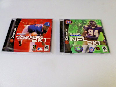 NFL 2K1 (SEGA Dreamcast, 2000) & WORLD SERIES BASEBALL 2K1 (Dreamcast ...