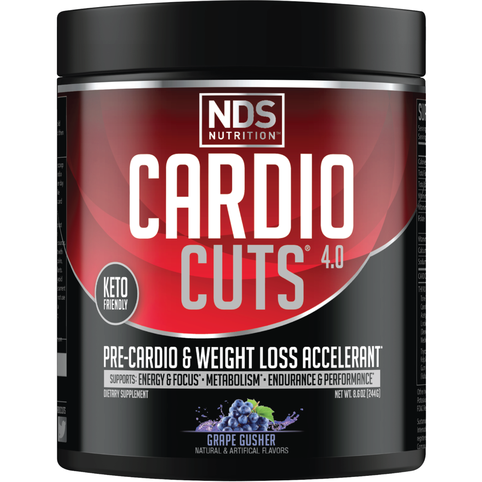 CARDIO CUTS 4.0 - Pre-Cardio - Weight Loss - Drink Mix - Grape (40 ...