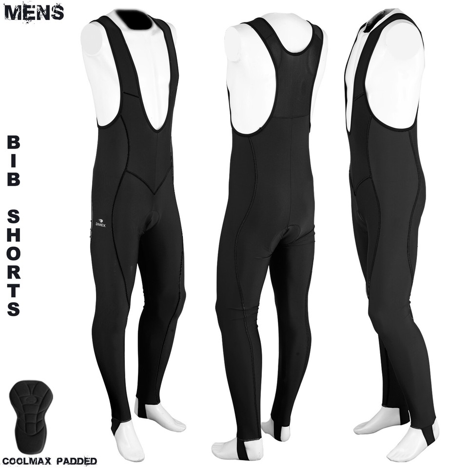 Dimex Mens Cycling Bib Tights Long Compression Pants Padded MTB Road ...