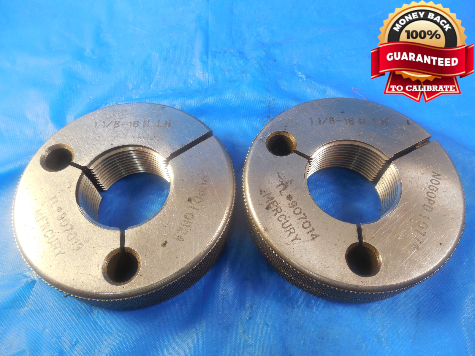 1 1/8 16 N LEFT HAND THREAD RING GAGES 1.125 GO NO GO P.D.'S = 1.0824 ...