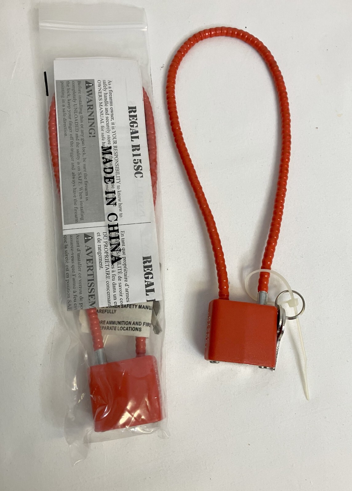 Regal R15SC3 Firearm Gun Safety Cable 15” Locks w/ Keys Estate Sale! | eBay