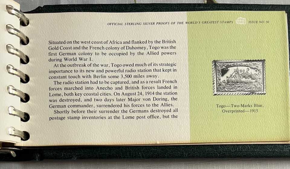 INTERNATIONAL SOCIETY OF POSTMASTERS SILVER PROOFS OF 50 WORLD GREATEST ...