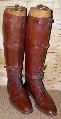 WW1 Military Gents Brown Leather Field Boots & Trees Size UK 11 By ...
