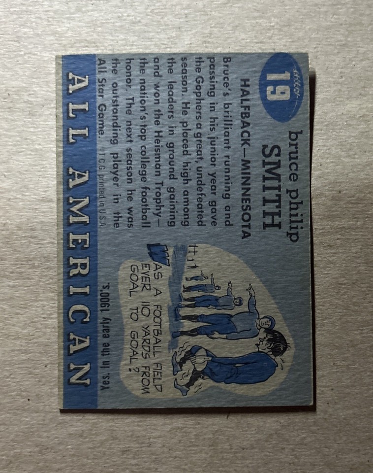 1955 Topps All American Football Bruce Smith Card #19 | eBay