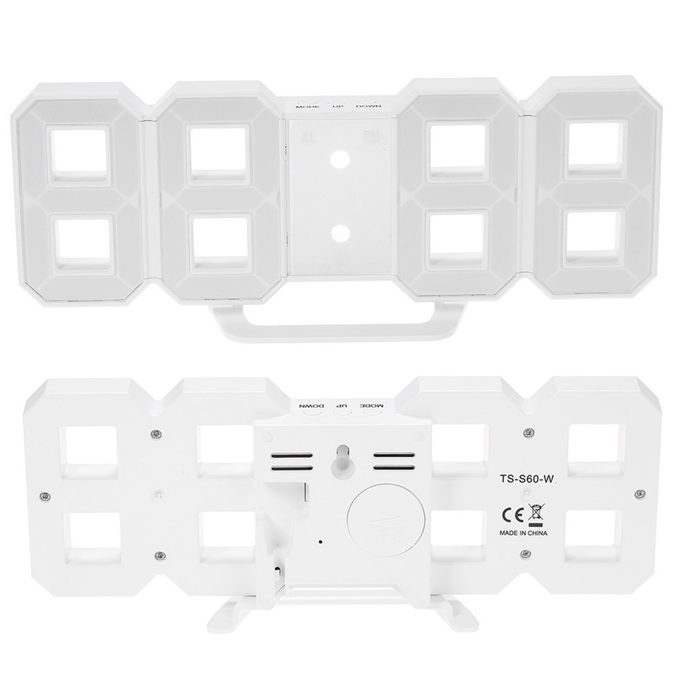 BIG NUMBERS LED Digital Alarm Clock Electronic Desk Table Watch Large ...