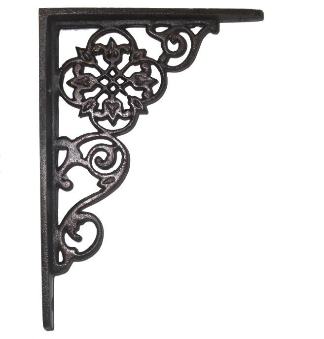 Black Scroll Metal Shelf Brackets