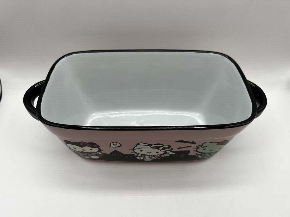 NWT Sanrio Hello Kitty Halloween Pink Mummy Ceramic Loaf Pan/Casserole ...