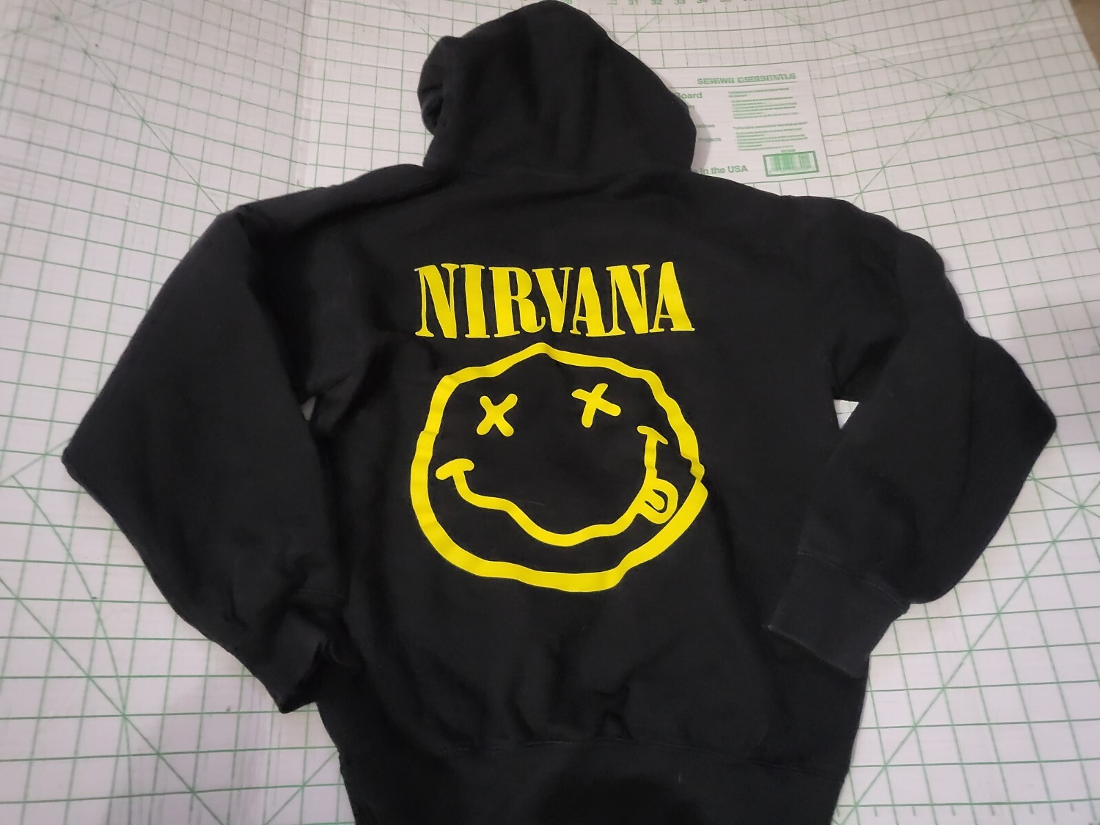 Vtg Nirvana Nevermind Hoodie Smiley Face Grunge 90s Sweatshirt double ...
