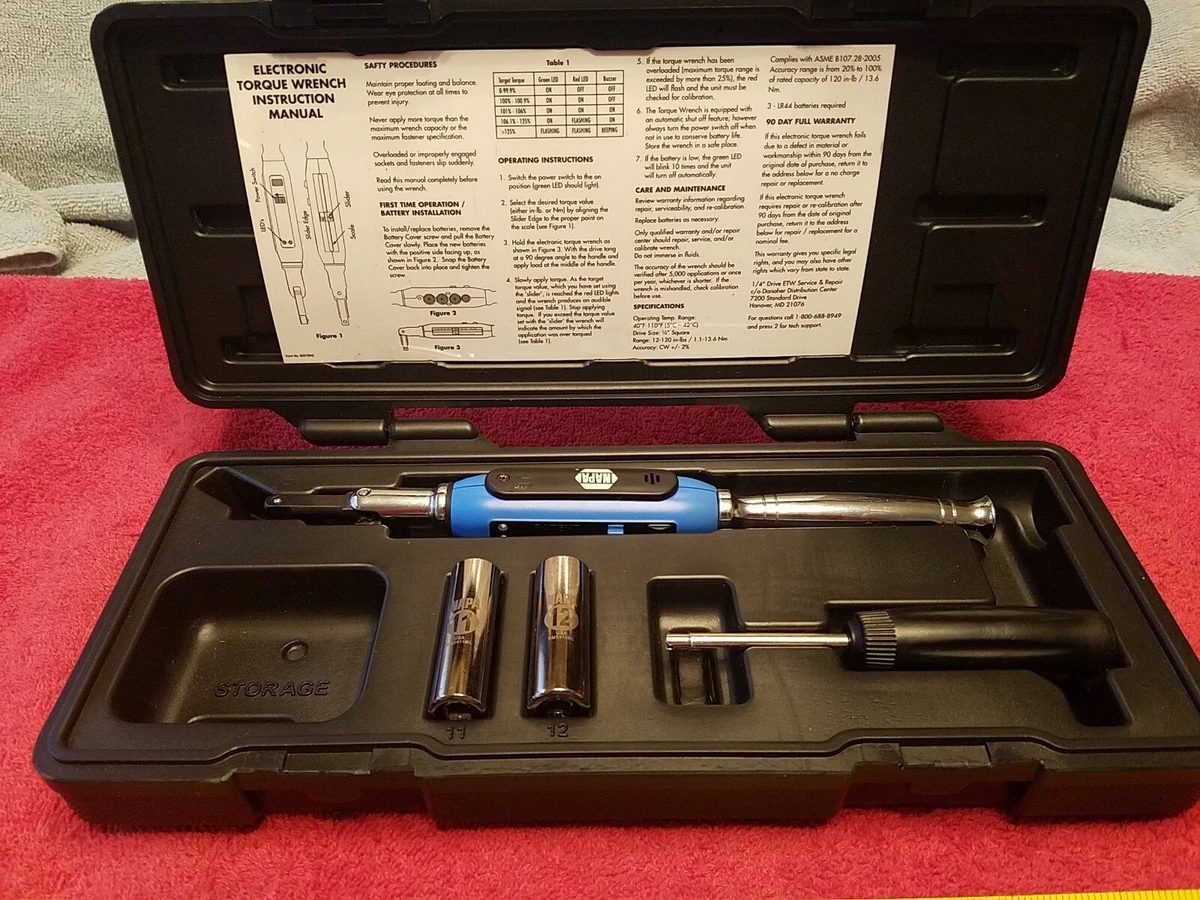 NAPA 4350 1/4 Drive Electronic Torque Wrench 12 120 W/