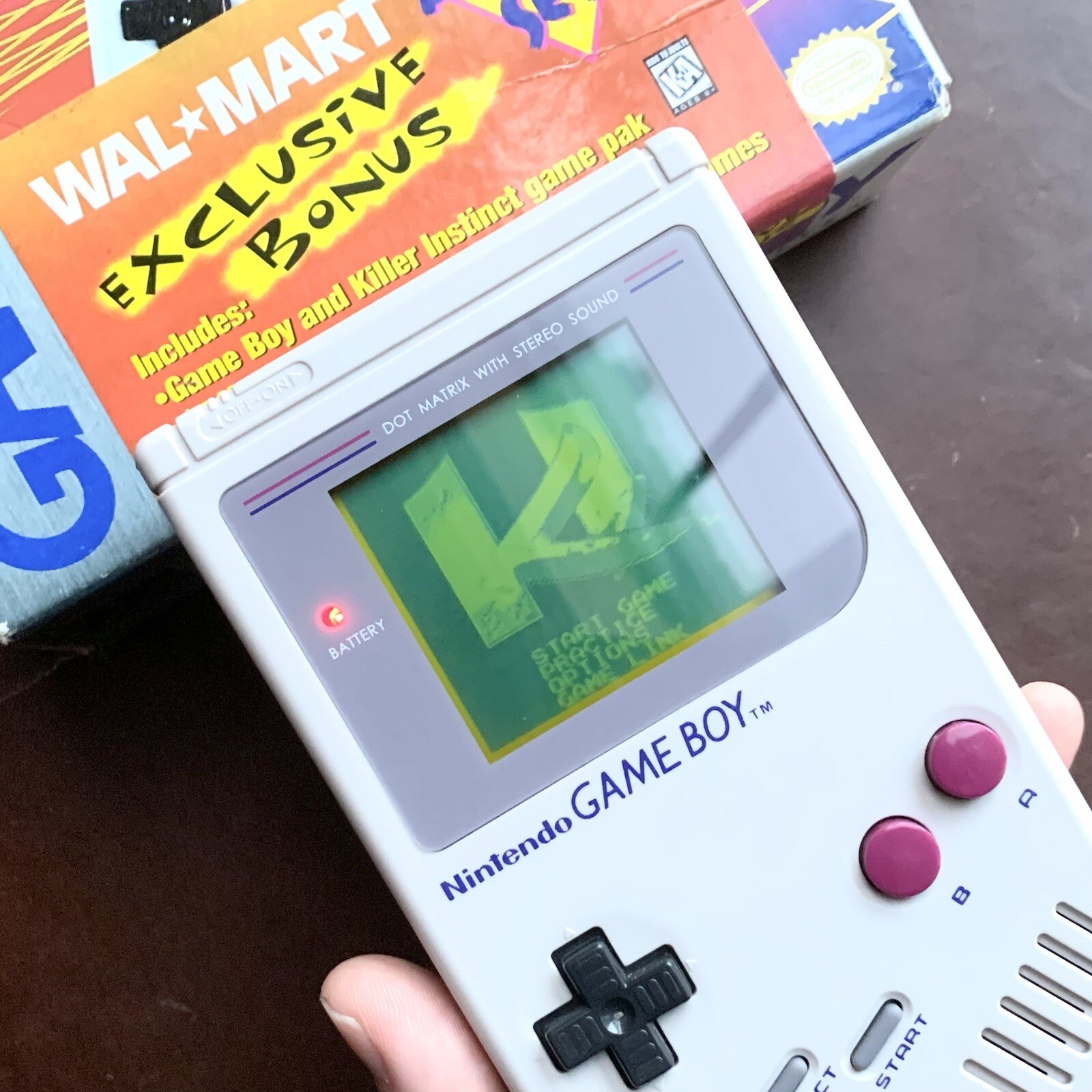 BOXED BOX GREY GAMEBOY ORIGINAL Nintendo Game Boy DMG KILLER INSTINCT ...