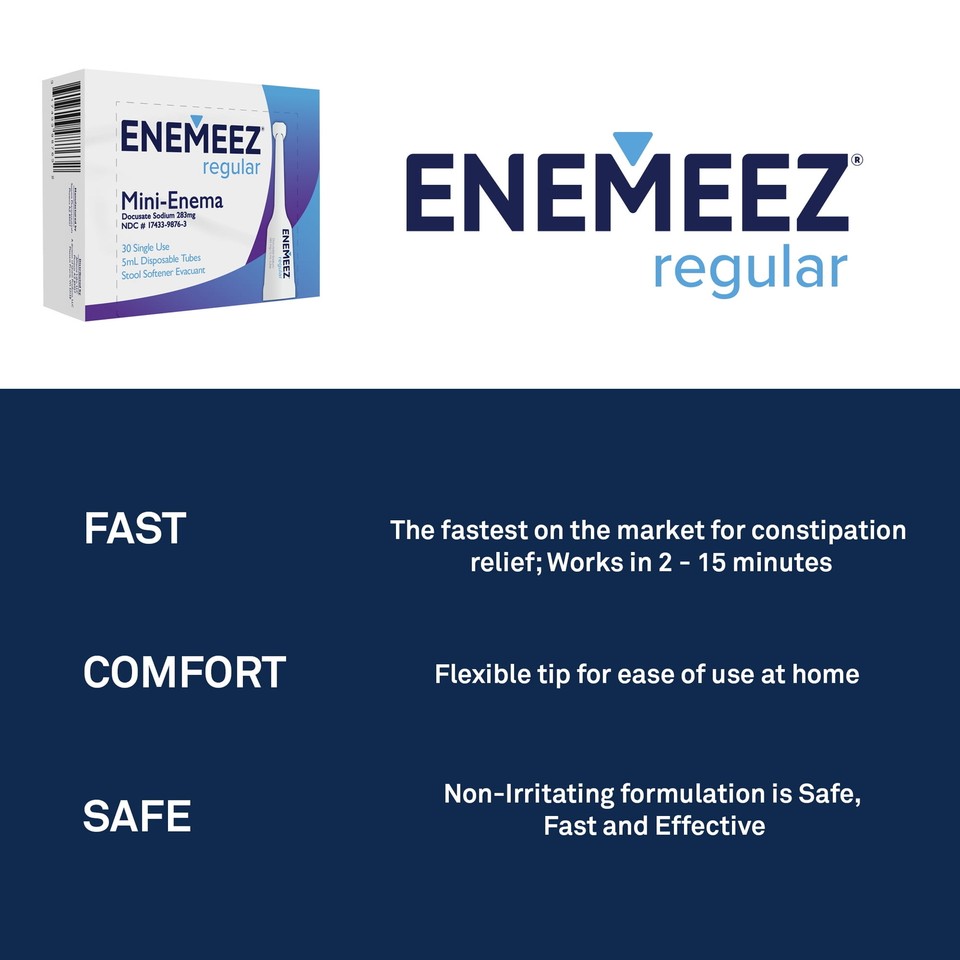 Enemeez Regular 283mg Docusate Sodium Mini Enema, Constipation Relief ...