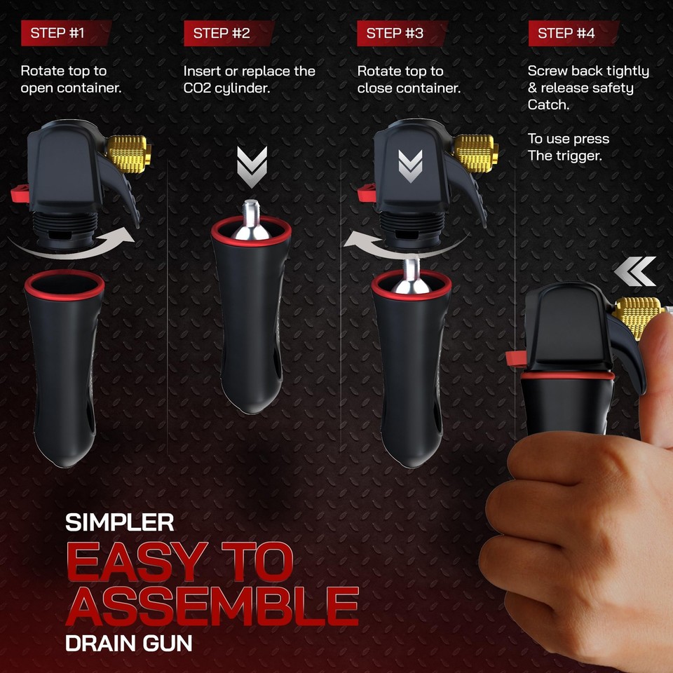 Gallo Drain Gun – AC Drain Line Cleaner Tool With Flexible Hose Pipe ...