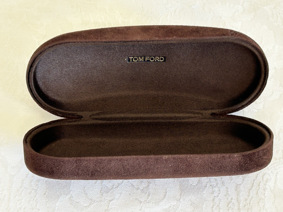 TOM FORD Brown Faux Suede Velvet Sunglasses Reading Glasses Hard Case ...