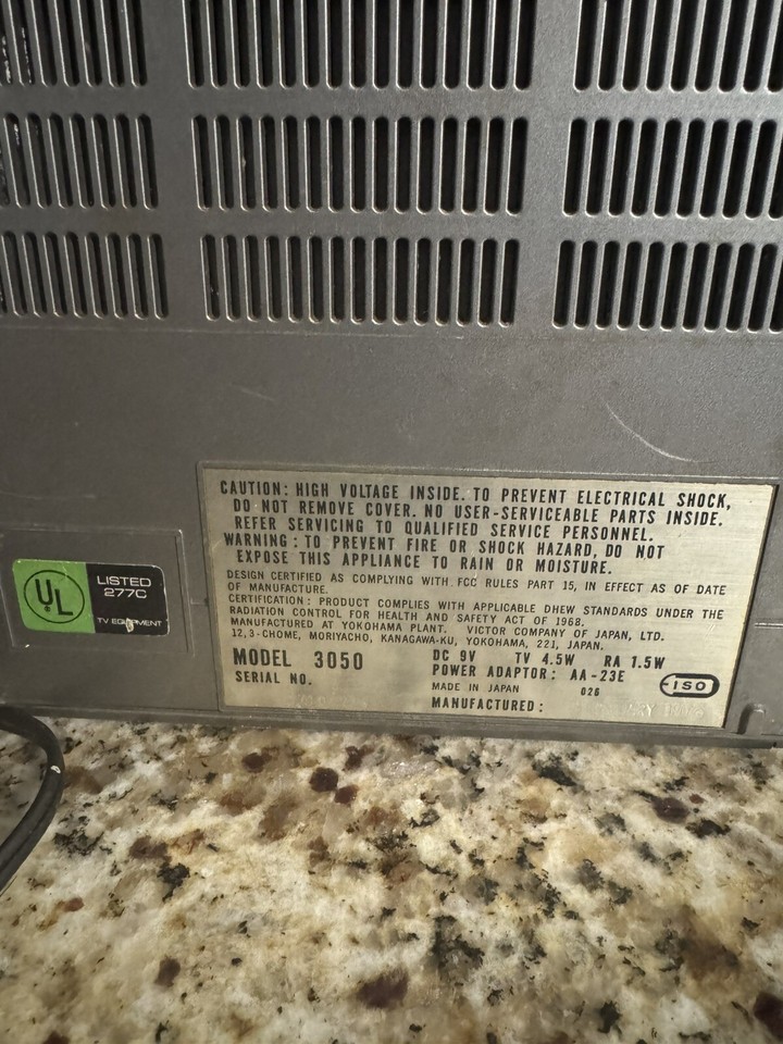 Vintage JVC Model 3050 - 3 Inch TV & Am / Fm Radio w/ Power Cord (Made ...
