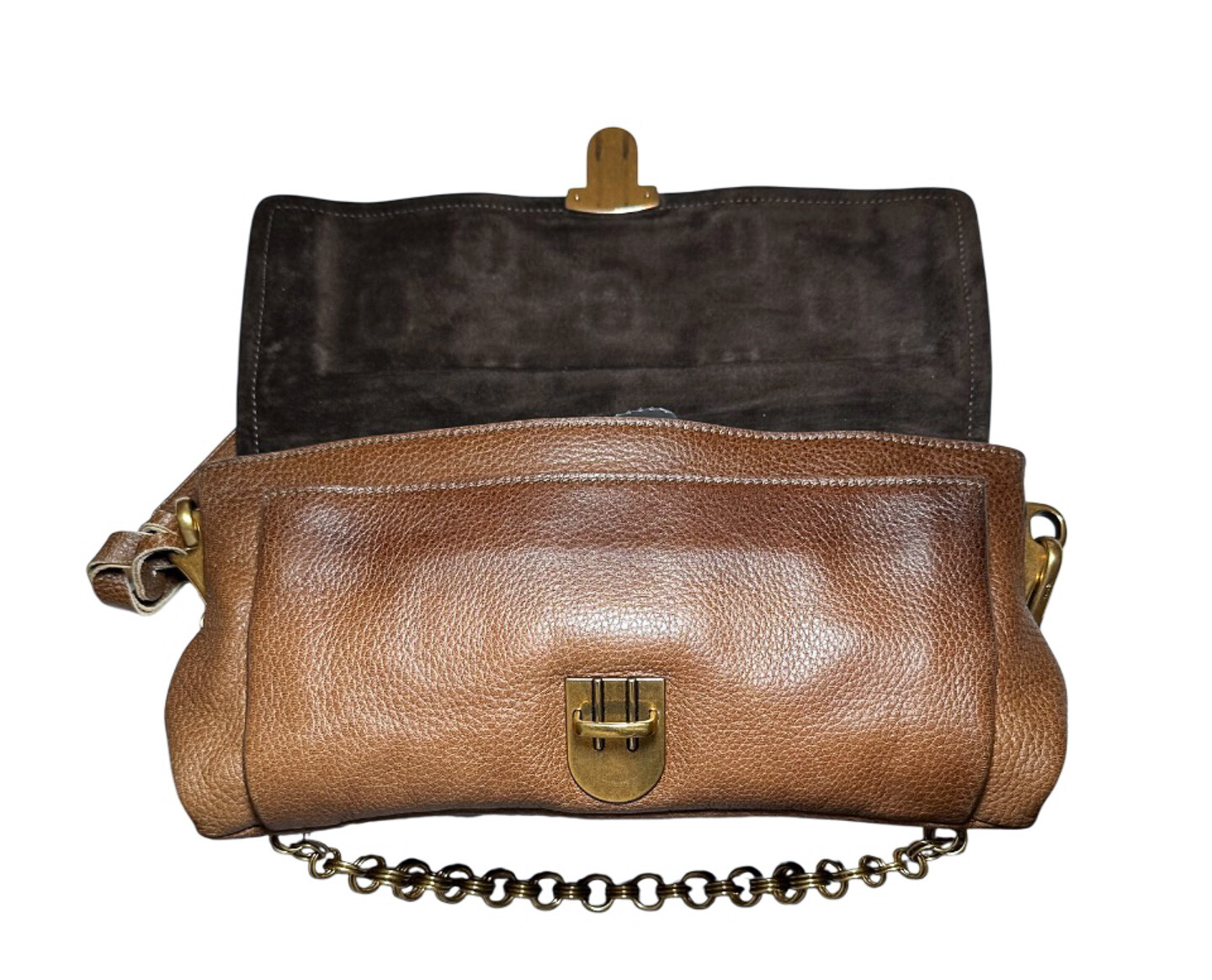 Prada Cervo Pietre Jeweled Brown Deerskin Leather Chain Shoulder Bag | eBay