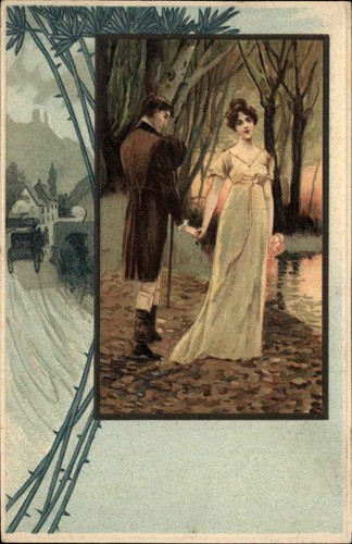Antique PFB Postcard Beautiful Woman and Man REGENCY ROMANCE | eBay