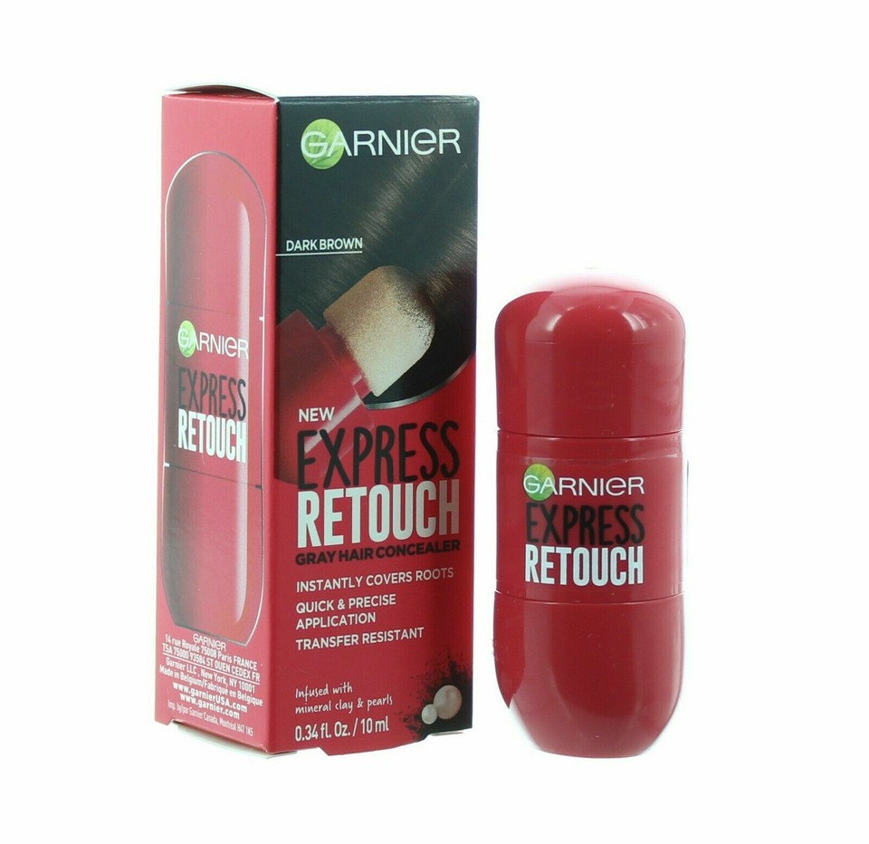 Garnier Hair Color Express Retouch Gray Hair Concealer, Dark Brown Root ...