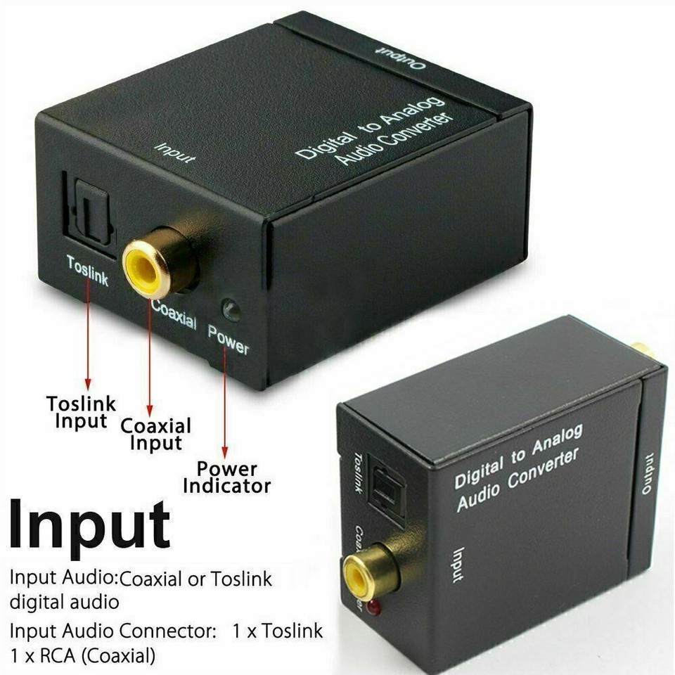 Digital Optical Coaxial to Analog RCA L/R Audio Converter Adapter w ...