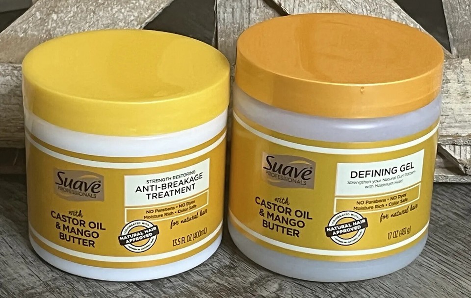 Suave Pro Defining Gel Castor Oil Anti- Breakage Treatment Mango Butter ...