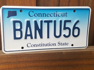 Great CT Connecticut BANTU56 Custom Vanity License Plate Blue Fade very ...